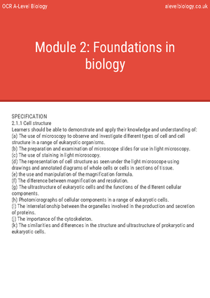 Required practical methods booklet - AQA A-Level Biology Required ...