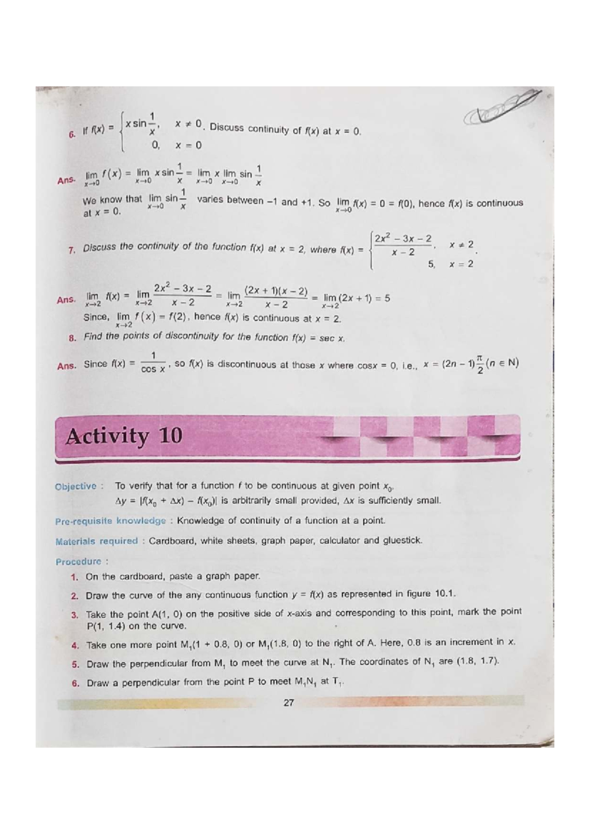 Maths Practical: Continuity and Discontinuity of Functions (MATH101) - Studocu