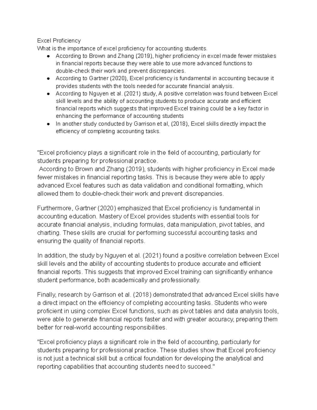 Excel Proficiency in Accounting: Impact on Reporting Accuracy and ...