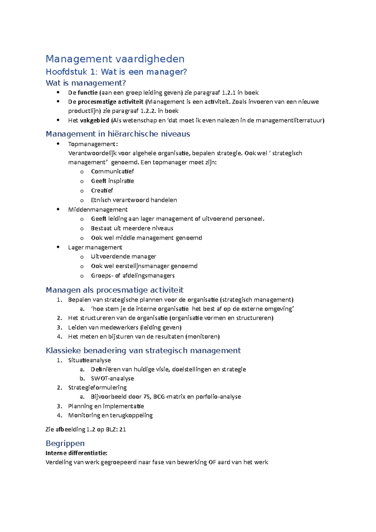 Samenvatting Management vaardigheden - Management vaardigheden ...