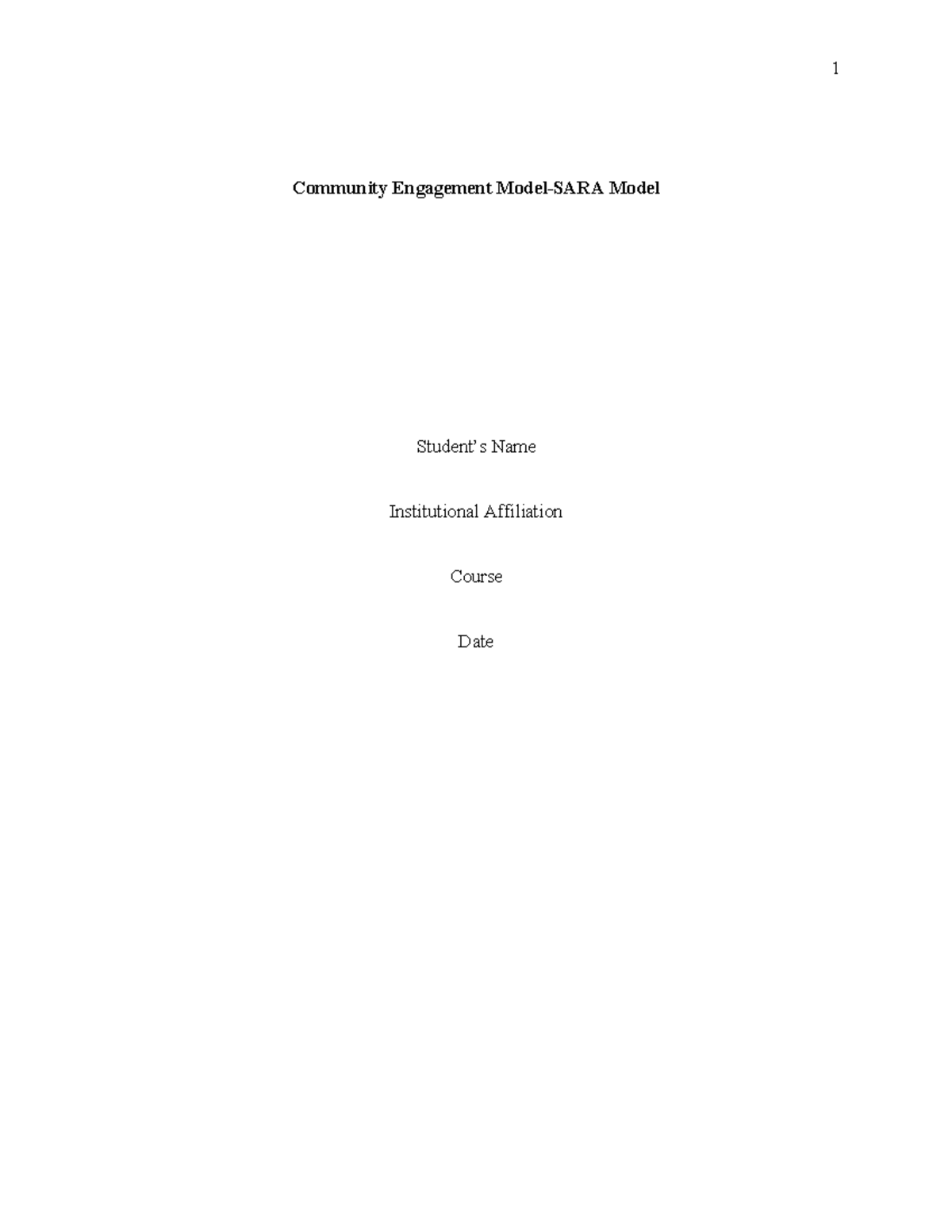 Community Engagement Model: Enhancing Policing with SARA Framework ...
