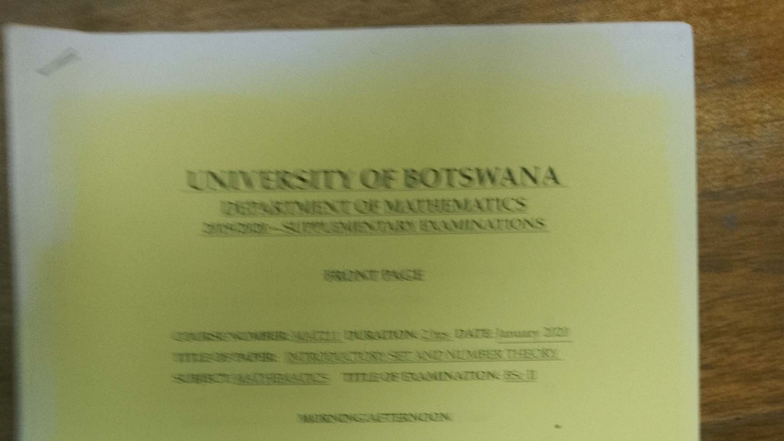 Mathematics Supplementary Exam: SE and Number Theory (UB) - Studocu