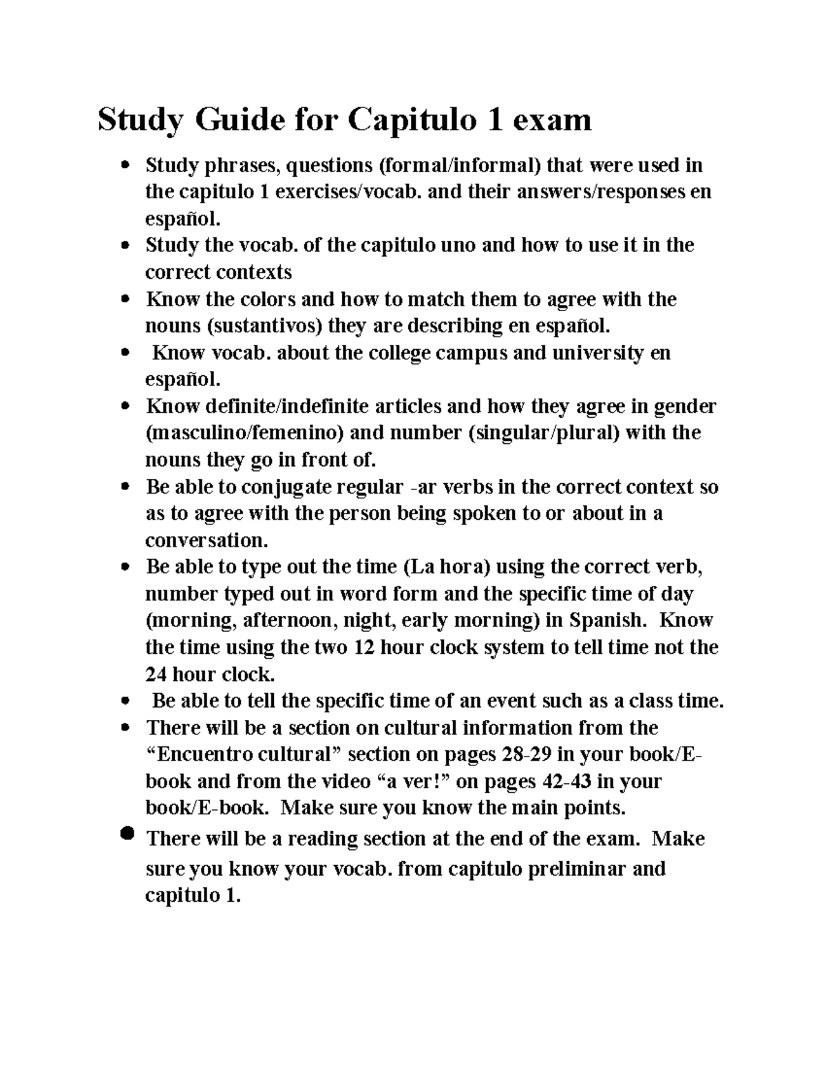 Capítulo 1 Exam Study Guide: Key Topics and Preparation Tips - Studocu