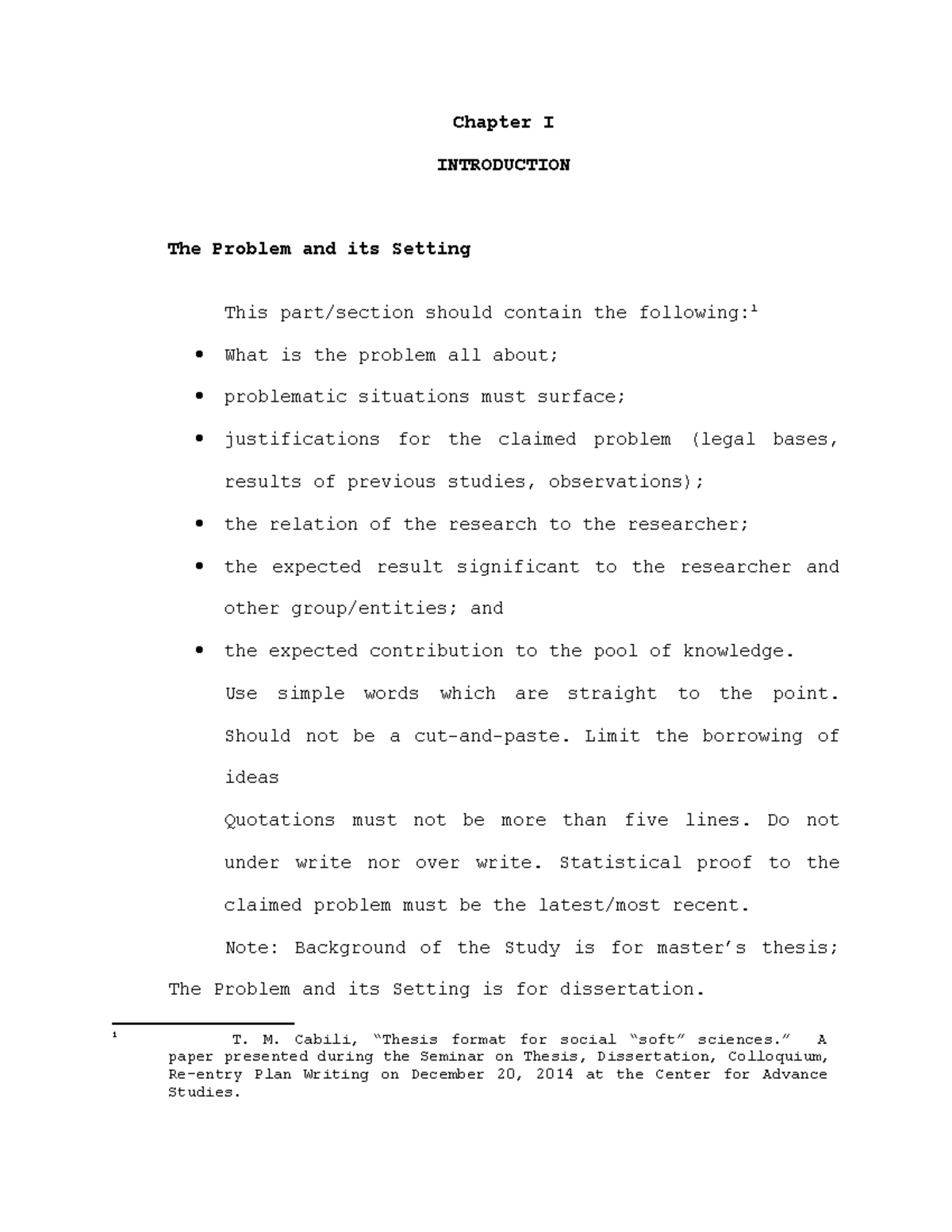 Chapter I: Research Introduction and Overview for Thesis (Course Code) - Studocu