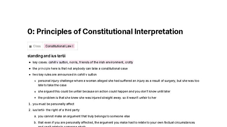 Constitutional Law I: Key Cases in Principles of Interpretation - Studocu