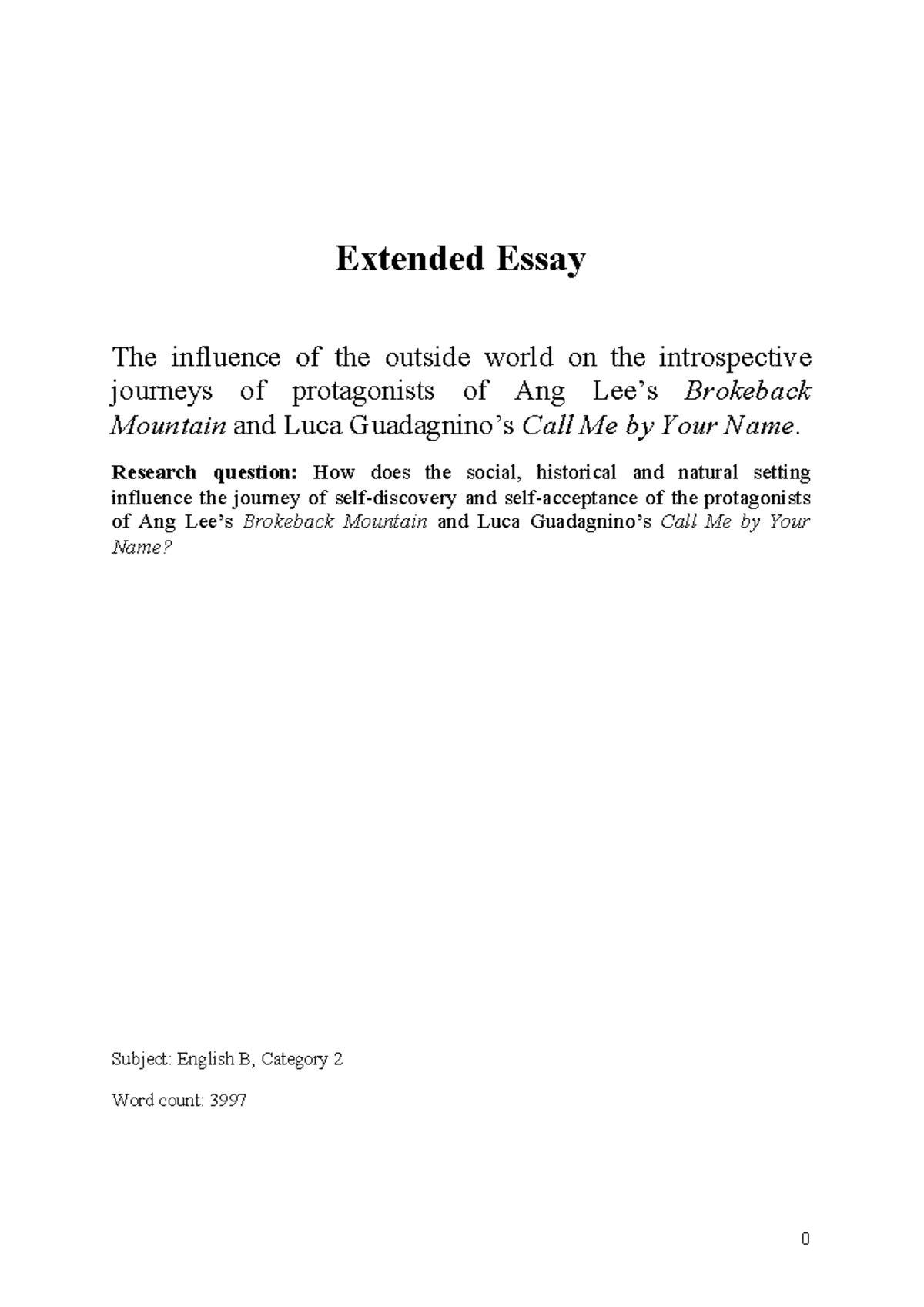 Extended Essay: Social, Historical, and Natural Influences in Ang ...