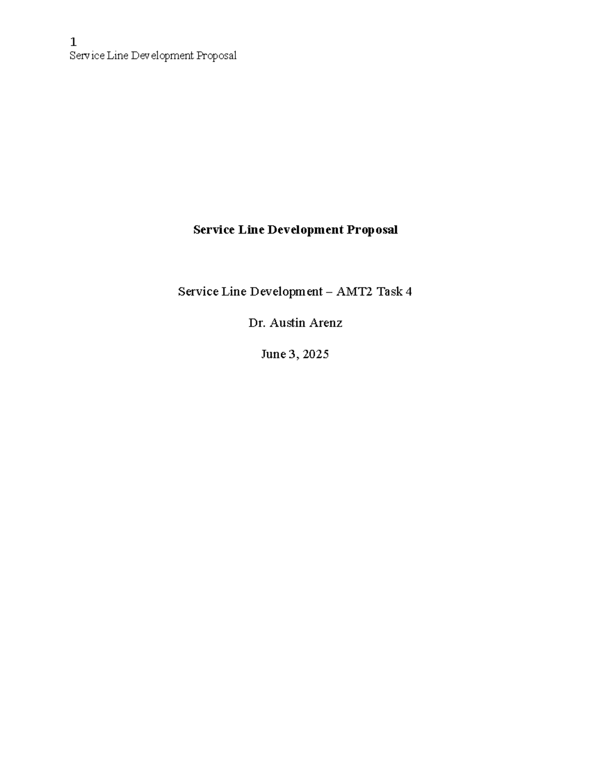 AMT2 Task 4: Service Line Development Proposal for Cancer Center - Studocu