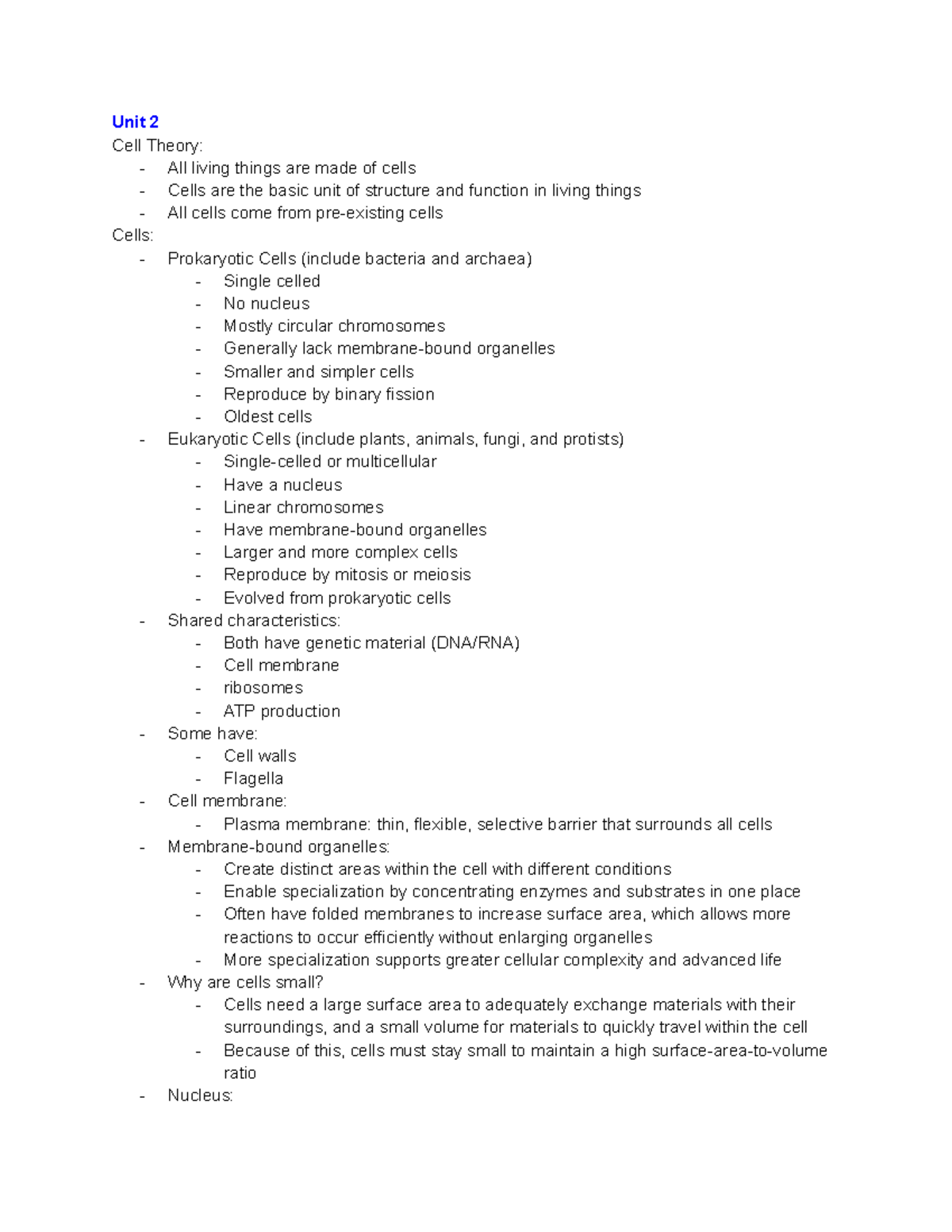 AP Biology (AP Bio) Final Study Guide: Cell Theory & Structure - Studocu