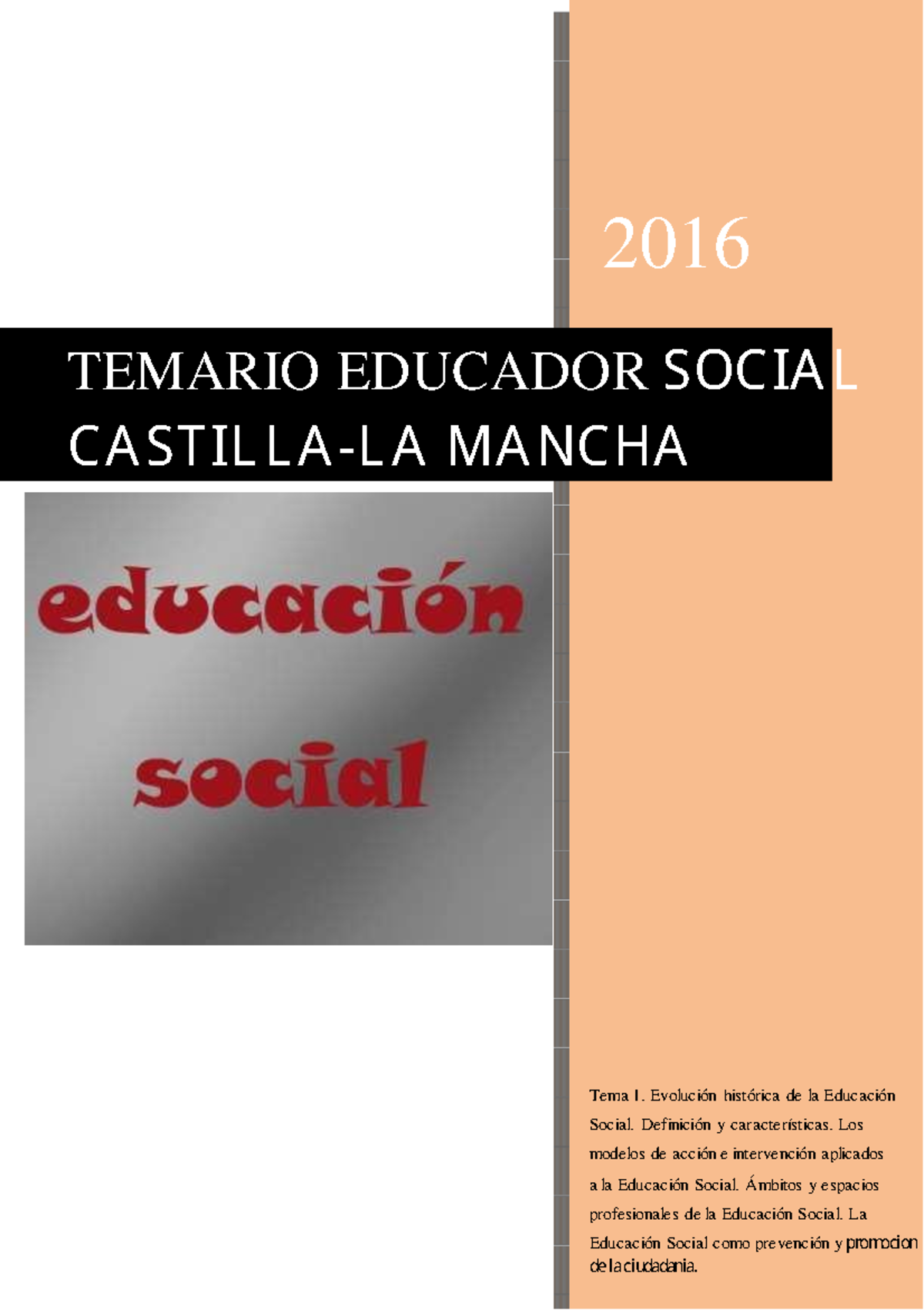 TEMA 1 Evolucion Historica ED. Social - 1 2016 TEMARIO EDUCADOR SOCIAL ...