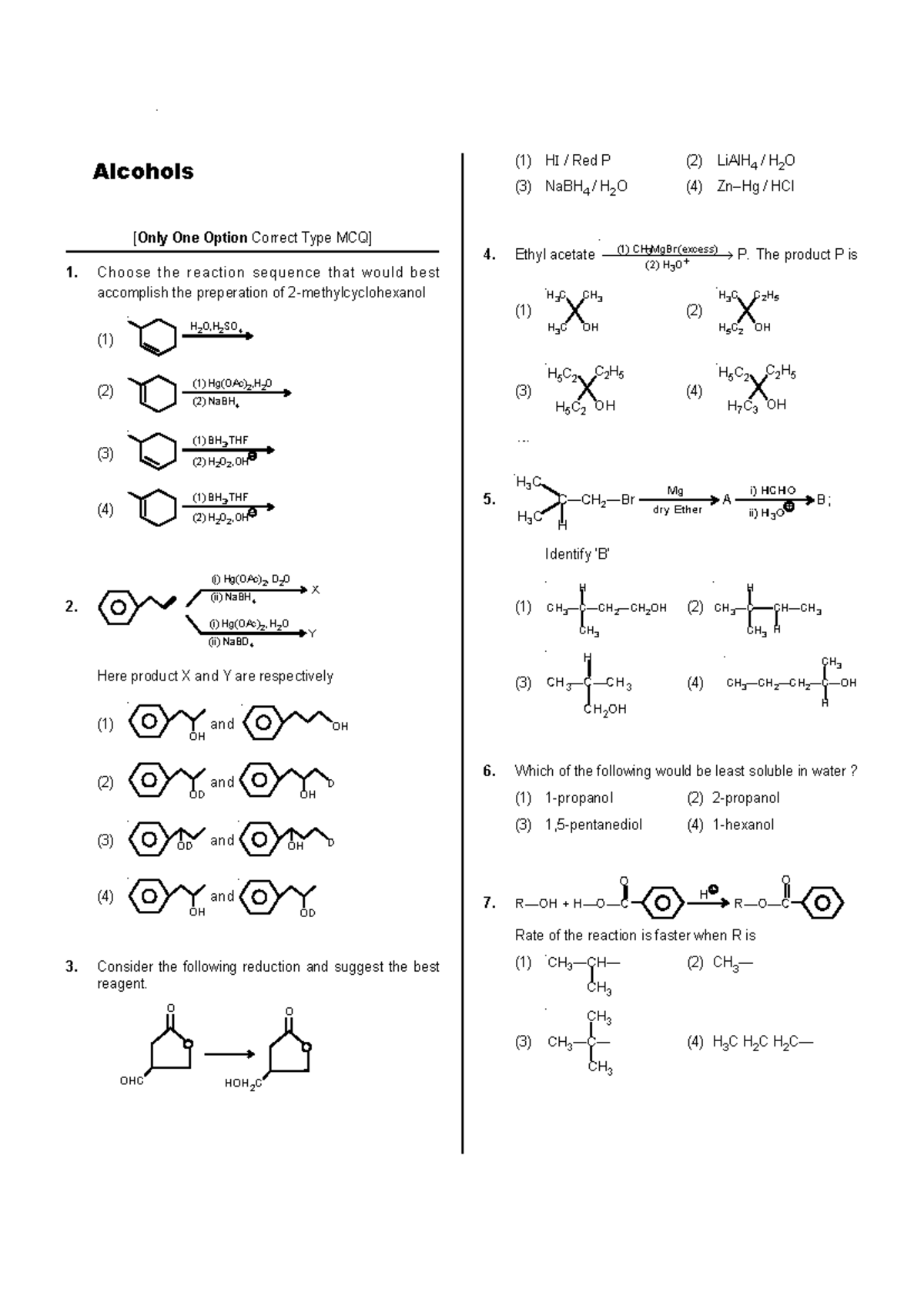 Chemistry 1: Alcohols, Phenols, and Ethers Study Guide - Studocu