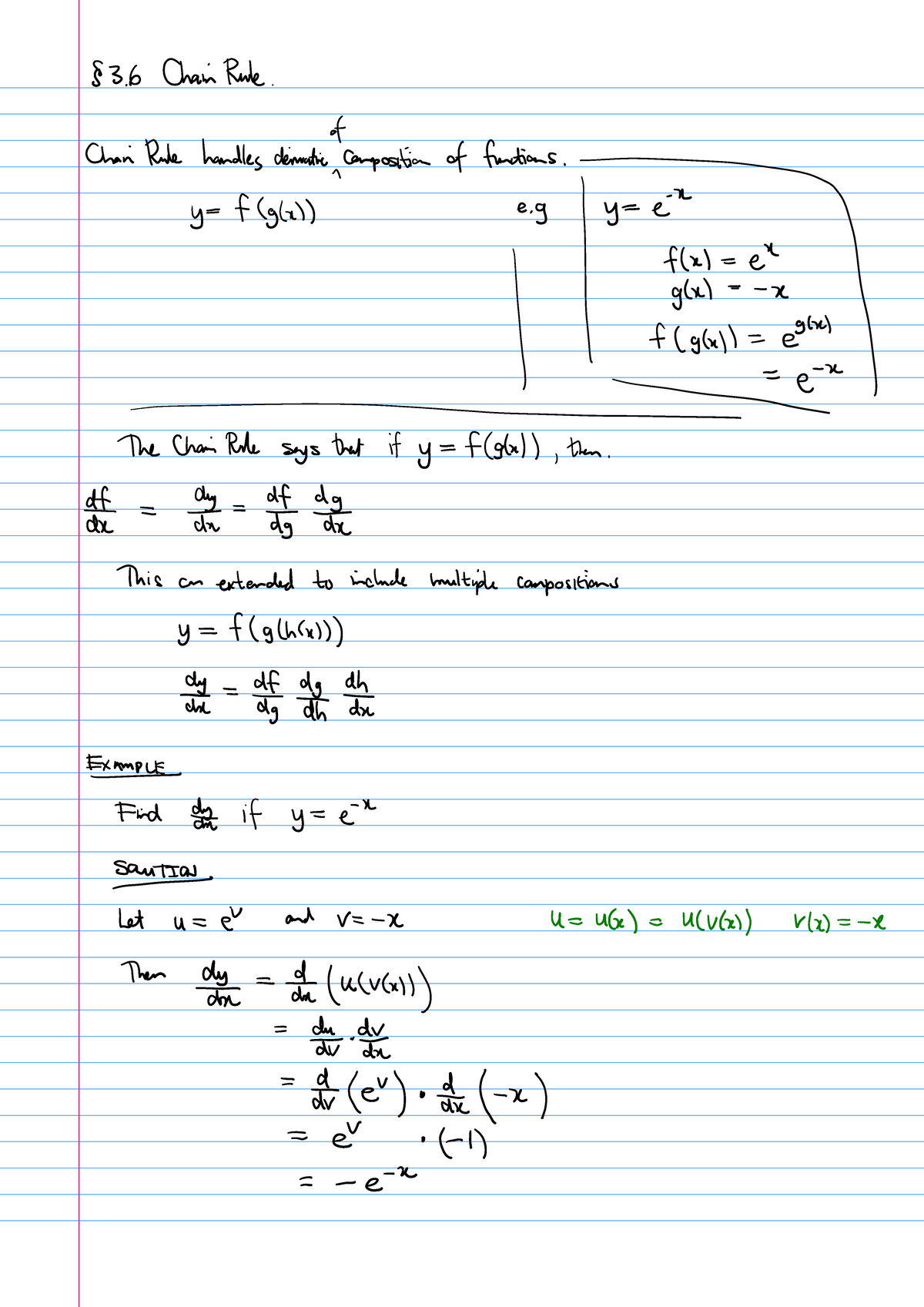 3.6 Chain Rule Lecture Notes for Calculus (Cown Rl) - Studocu