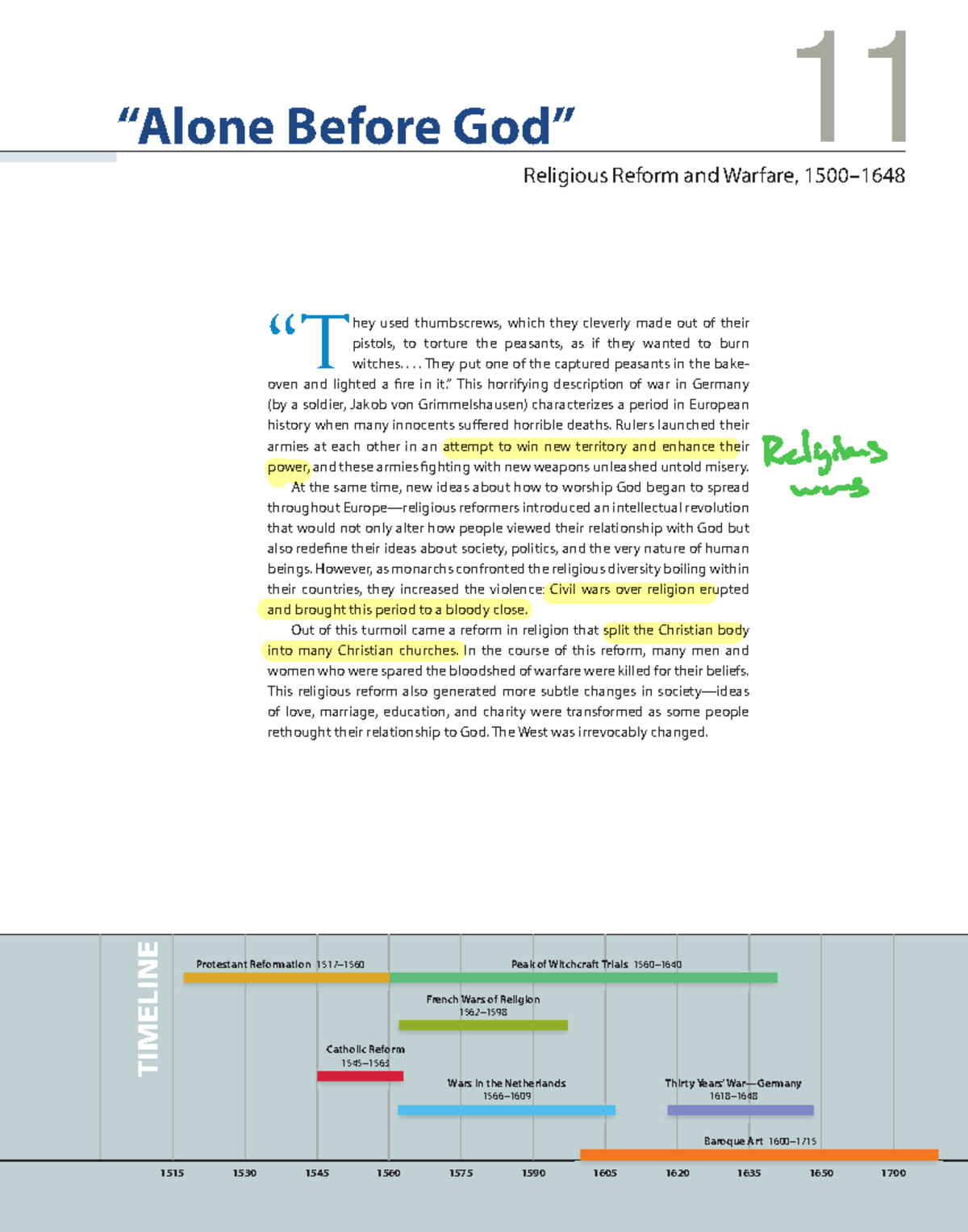 Chapter 11 Annotations: Religious Reform and Warfare (HIST 101) - Studocu