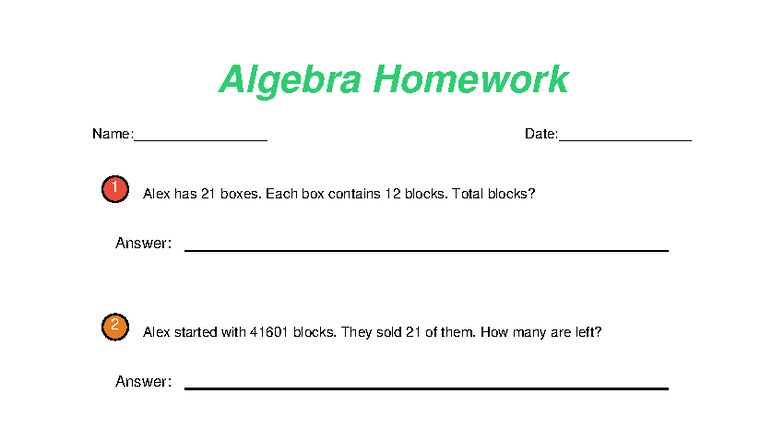 Algebra Homework 1 - Problem Set and Answer Key - Studocu