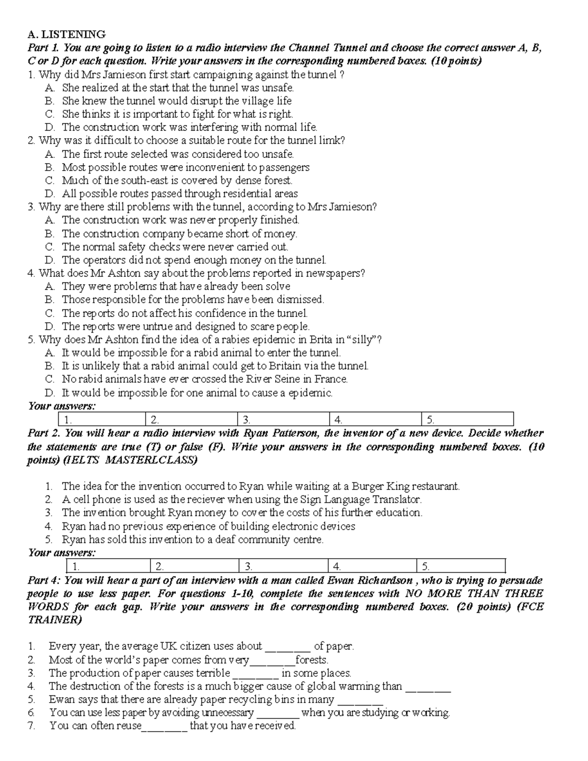 Listening Practice: IELTS Masterclass & FCE Trainer (Exam Paper 10 ...