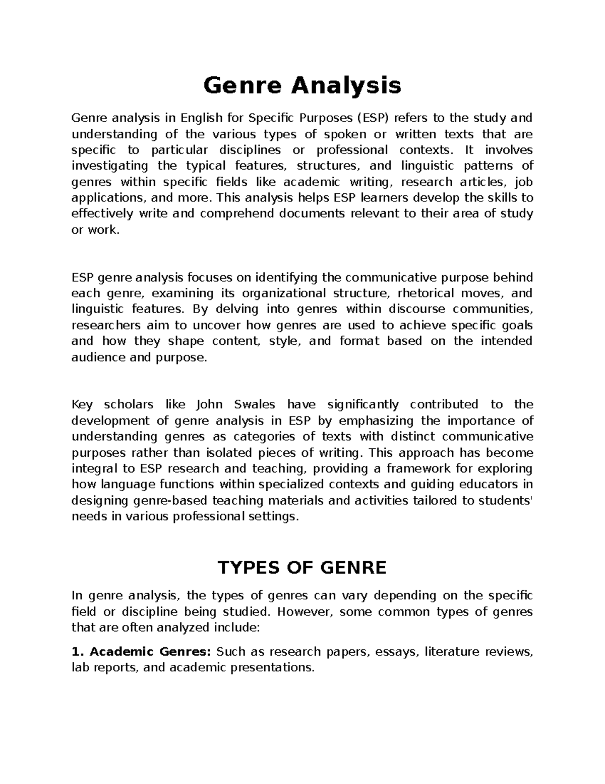 Genre-Analysis - It's about Literature - Genre Analysis Genre analysis ...