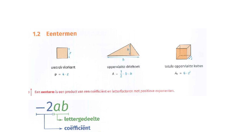 Wiskunde Module 2: Eentermen, Veeltermen en Herleiden - Studocu