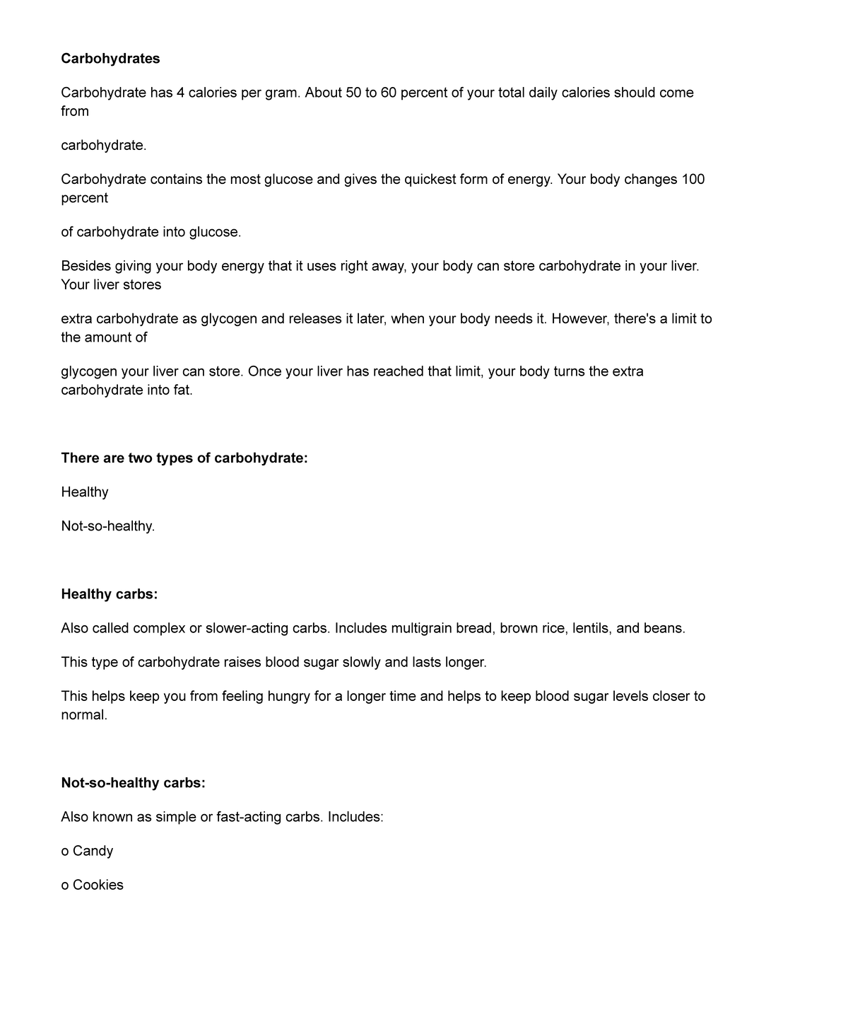 Carbohydrates, Protein & Fats: Lab Exercise 202509071110 43144 - Studocu