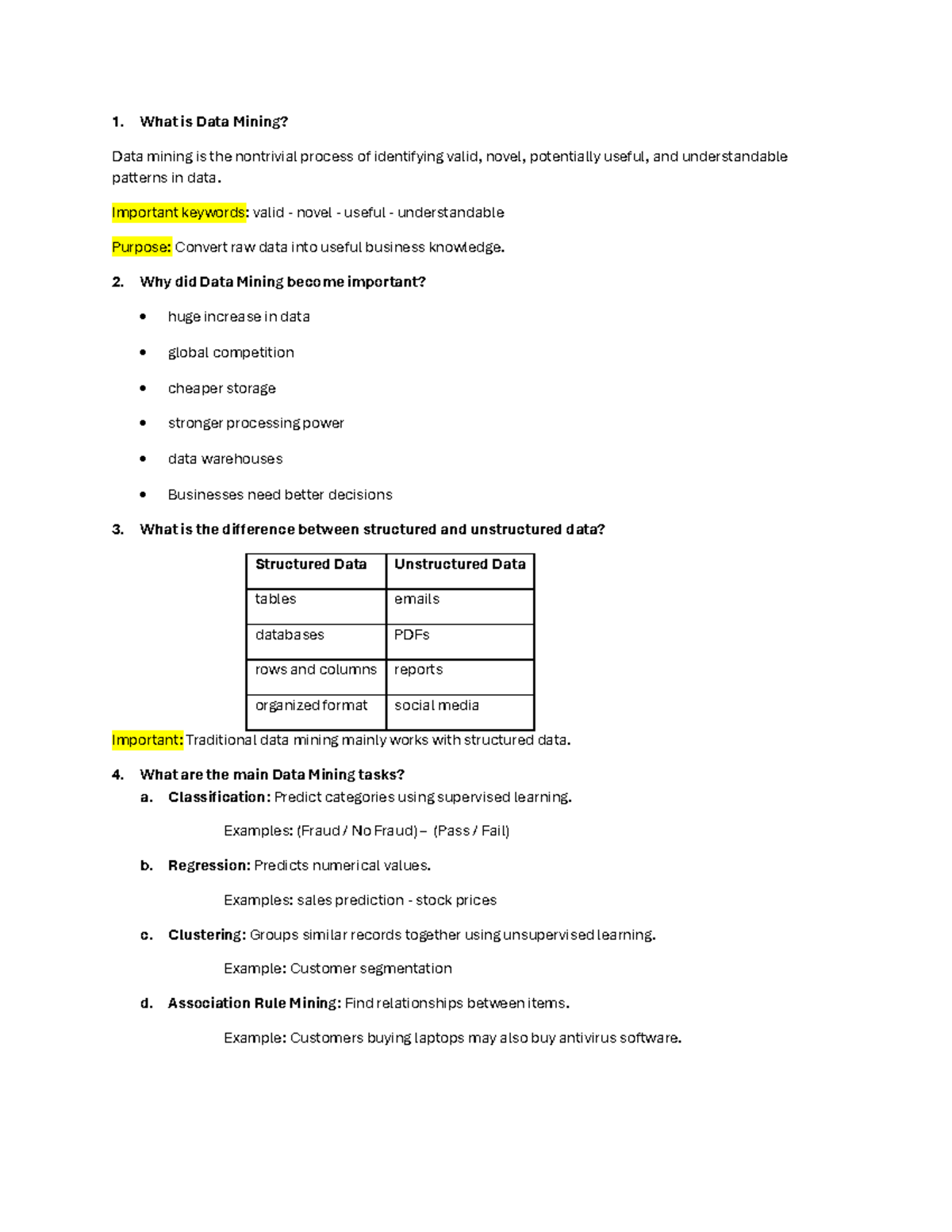 Chapter 4 Notes - Predictive Analytics II: Data Mining Insights - Studocu