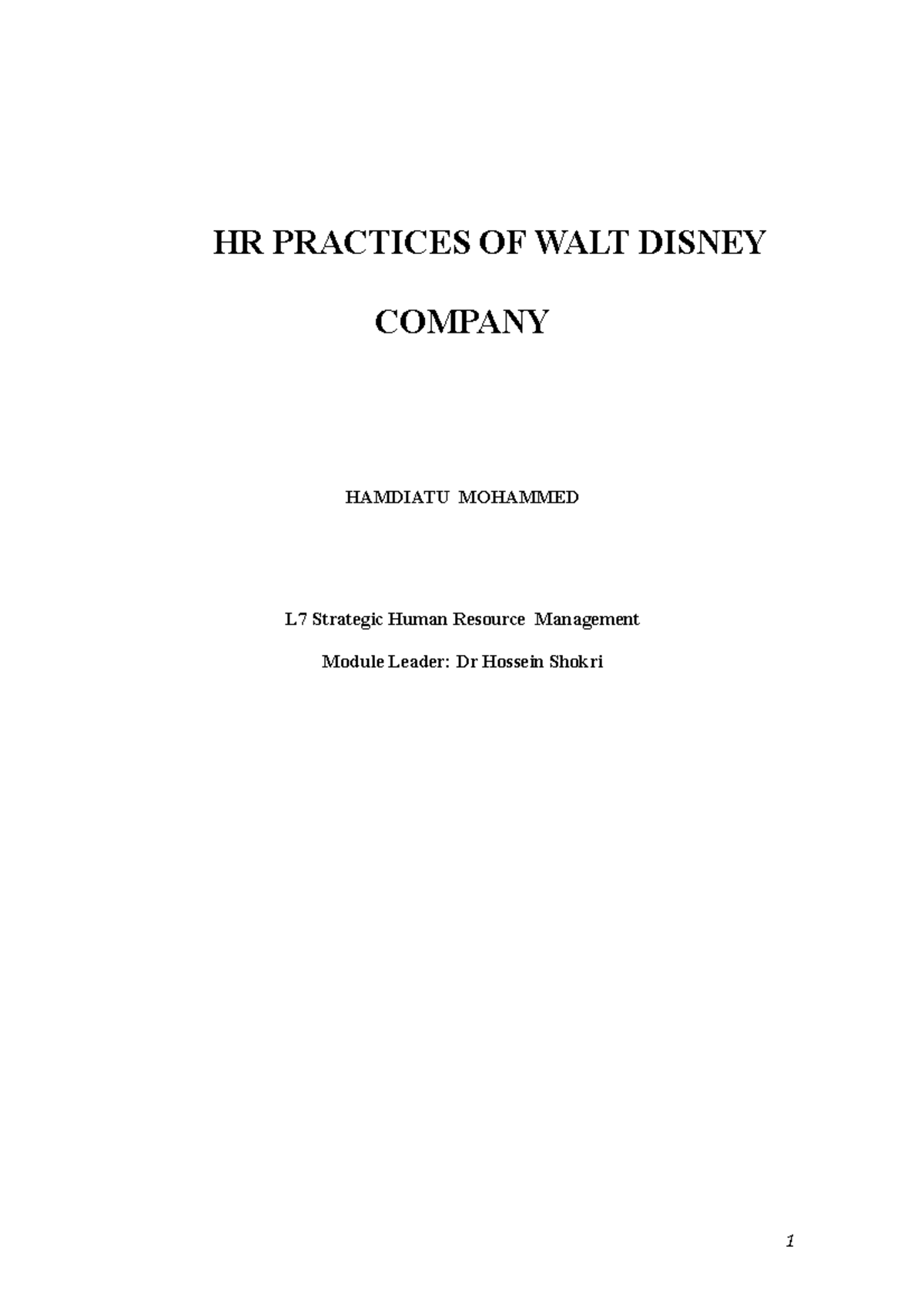 HR Practices and Strategies at The Walt Disney Company - L7 Strategic ...