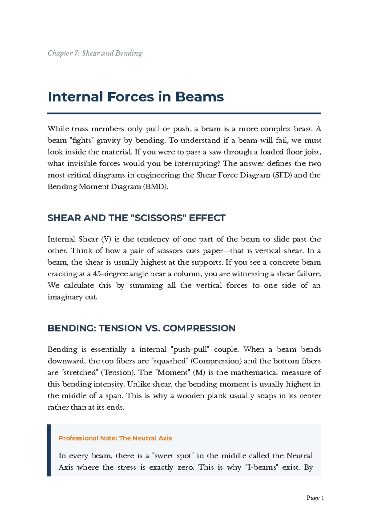 Chapter 7: Shear and Bending Forces in Beams Mechanics - Studocu