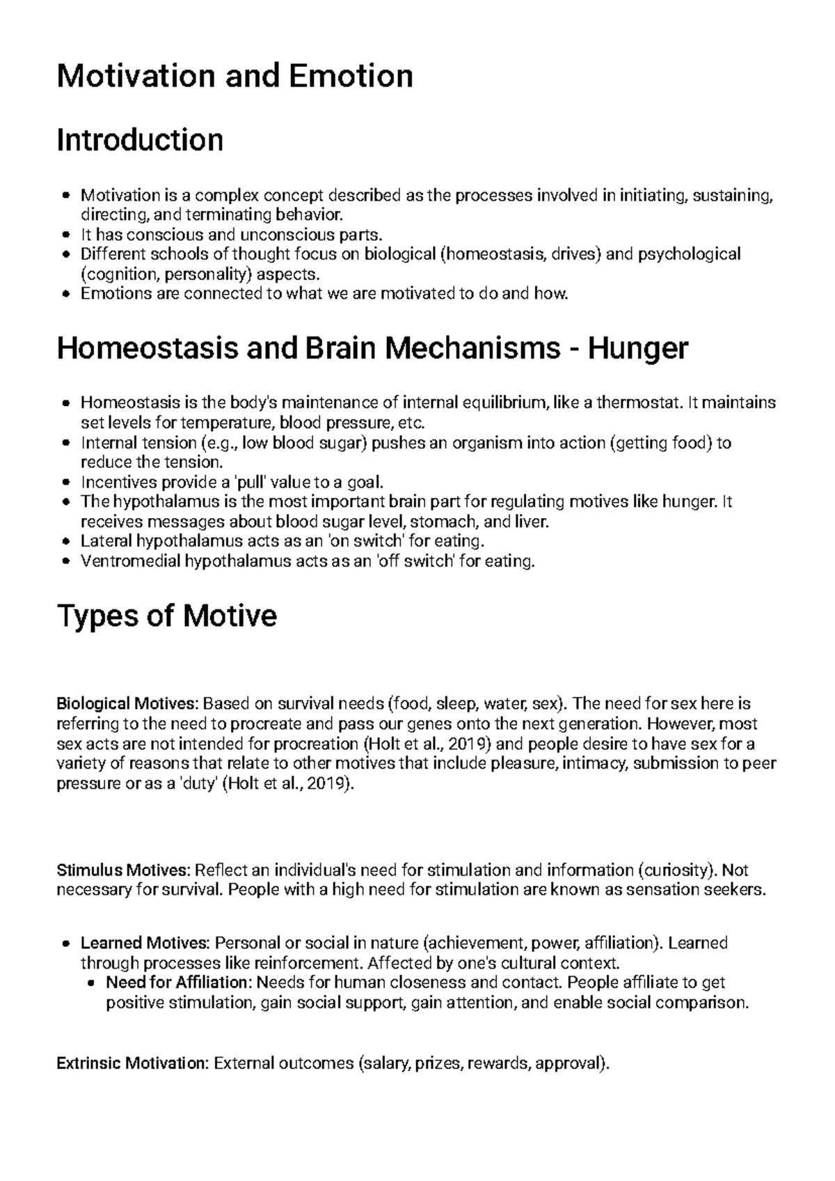Motivation and Emotion: Study Guide for Psychology 101 - Studocu