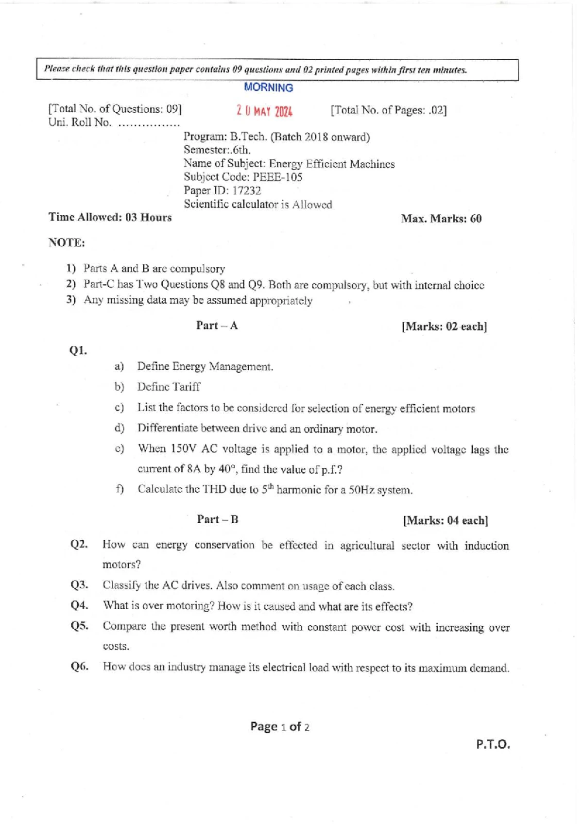Mqp 2 bcs402 solutions - Solved model question paper for microcontroller - GURU NANAK DEV - Studocu