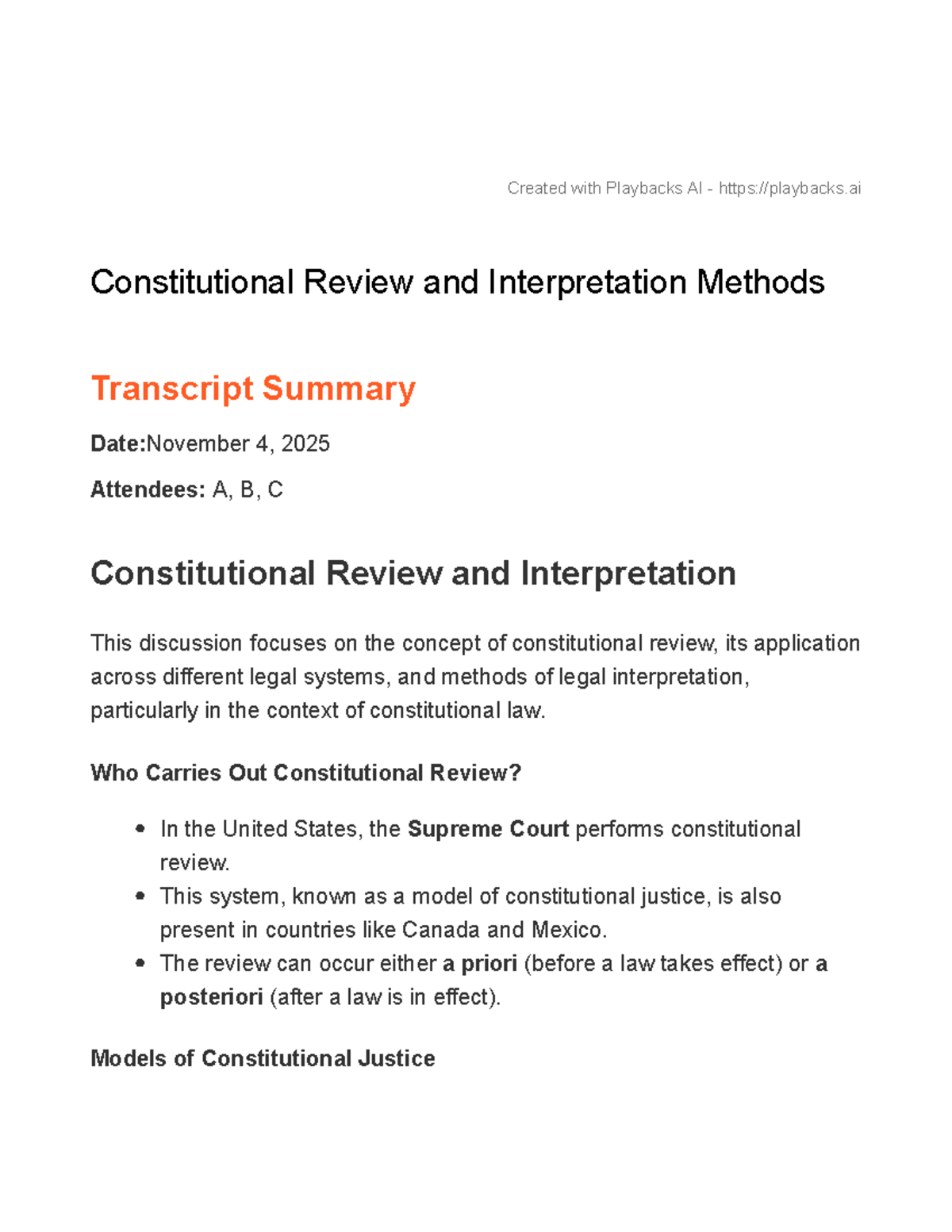Constitutional Review & Interpretation Methods Summary (Nov 4, 2025 ...