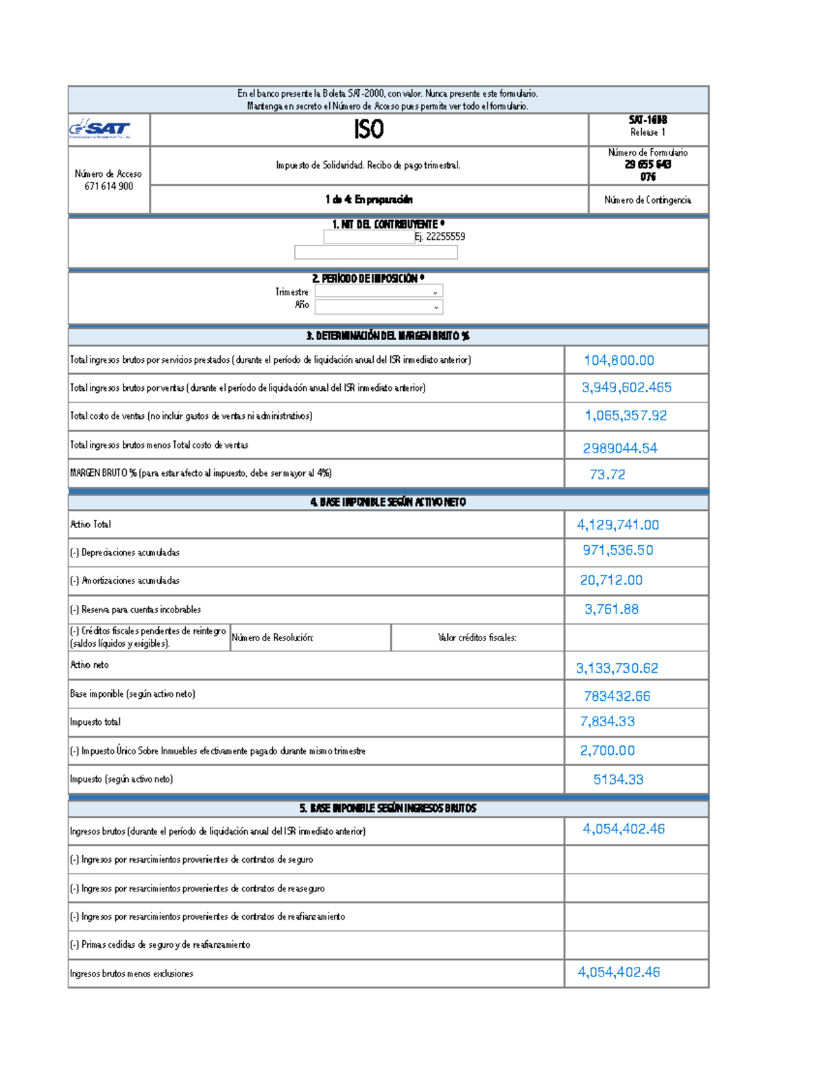 Formulario DEL ISO - Contabilidad SAT Trimestral - Studocu