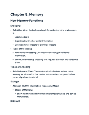 Understanding Memory: Processes, Types, and Models (Psych 101 ...