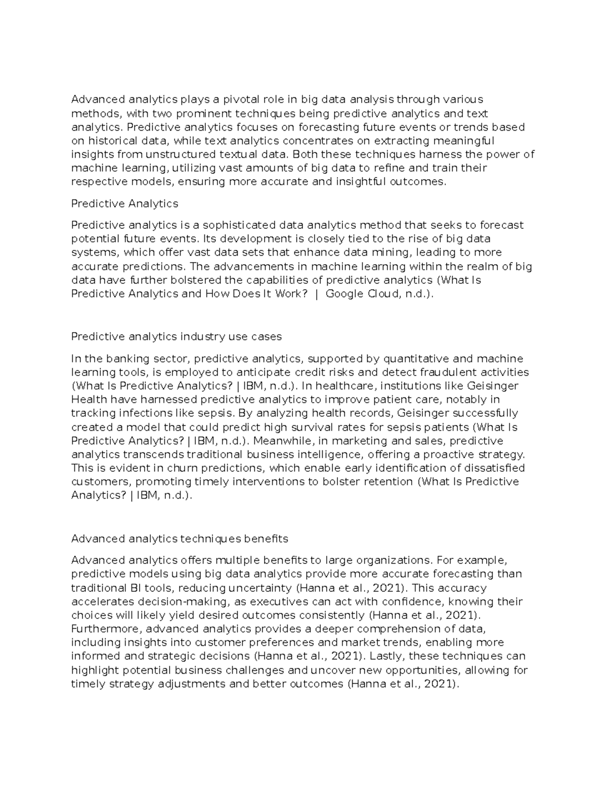 DF7 - Discussion Assignment: Advanced Analytics in Big Data - Studocu