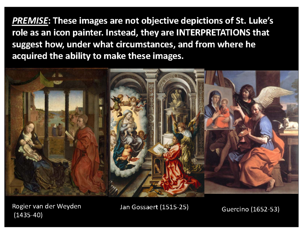 Saint Luke as Painter: Interpretations of Iconography in ART 230I - Studocu