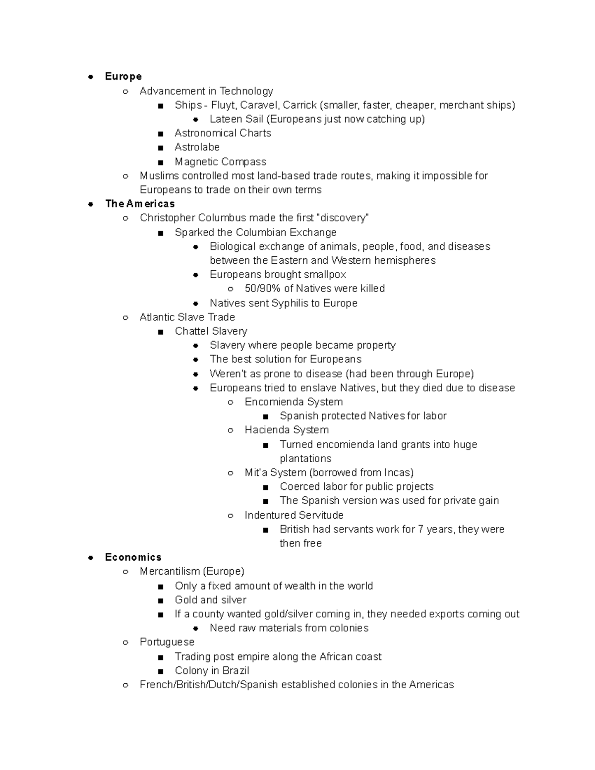 Heimler's History Review - AP World Unit 4 - Europe Advancement in ...