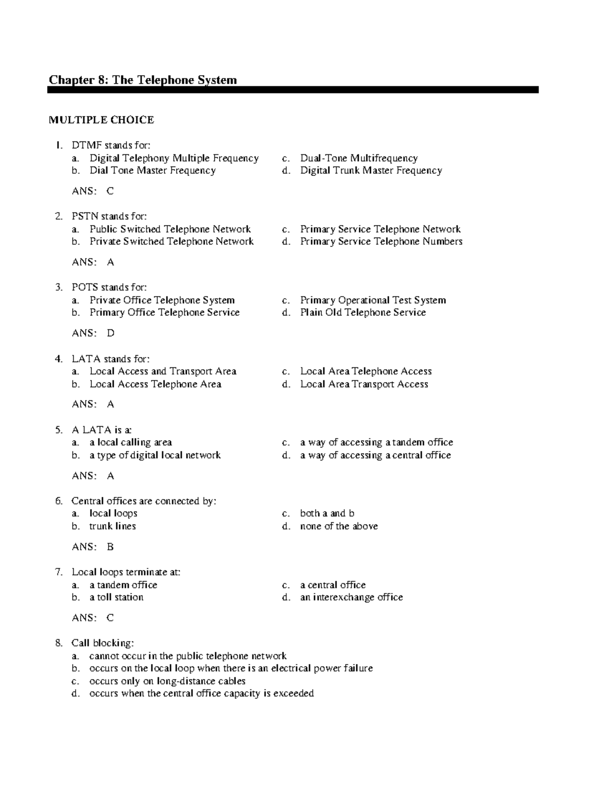 Telecommunication Systems Exam 2010: Questions & Answers - Studocu