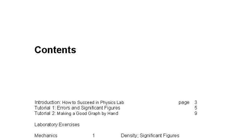 PHYS 110 Lab Manual: Errors, Graphs, and Significant Figures - Studocu