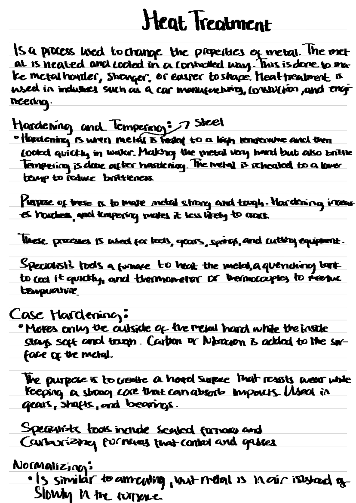 Heat Treatment Processes in Metal: Hardening, Tempering & More - Studocu