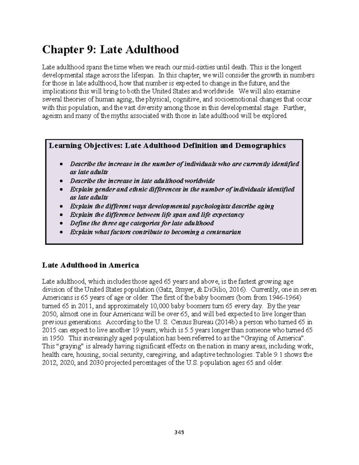 Chapter 9: Late Adulthood - Lifespan Development Insights (PSY 101 ...