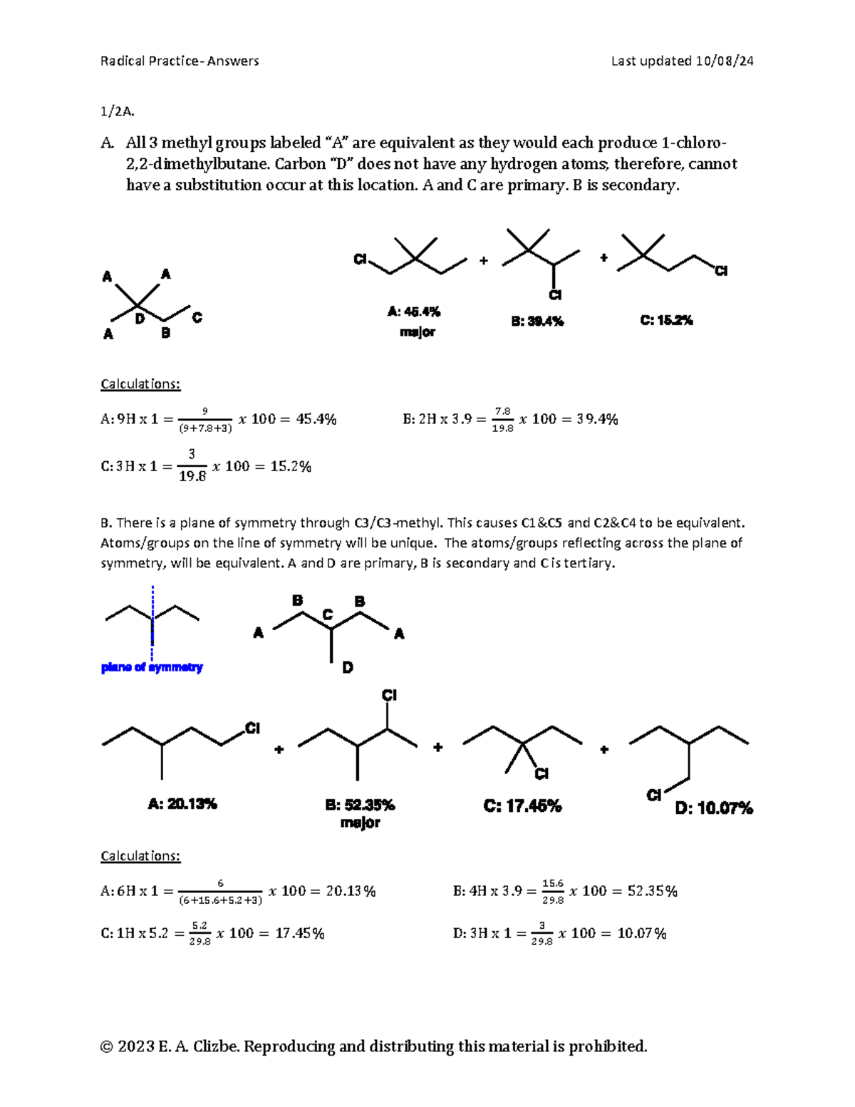 Radical Reactions Practice Problems - Chem 101 - Studocu