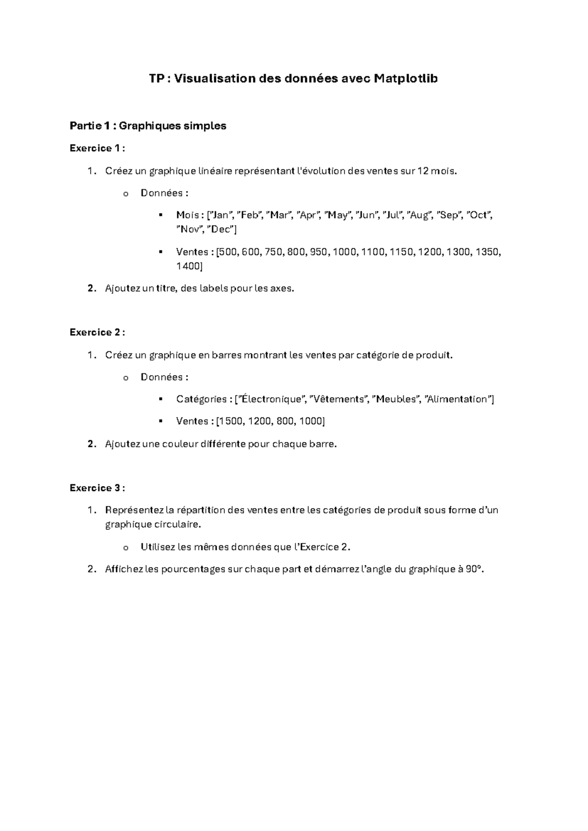 TP4 - Visualisation des données avec Matplotlib et Pandas - Studocu