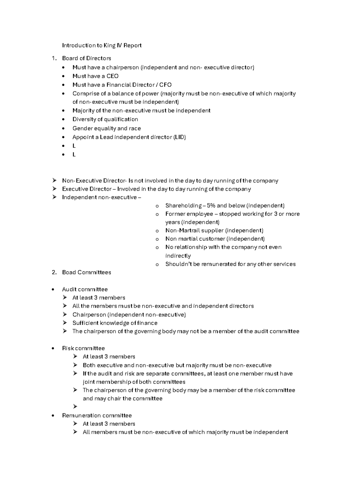 AUE2602 Lesson 1: Overview of King IV Report and Internal Controls ...