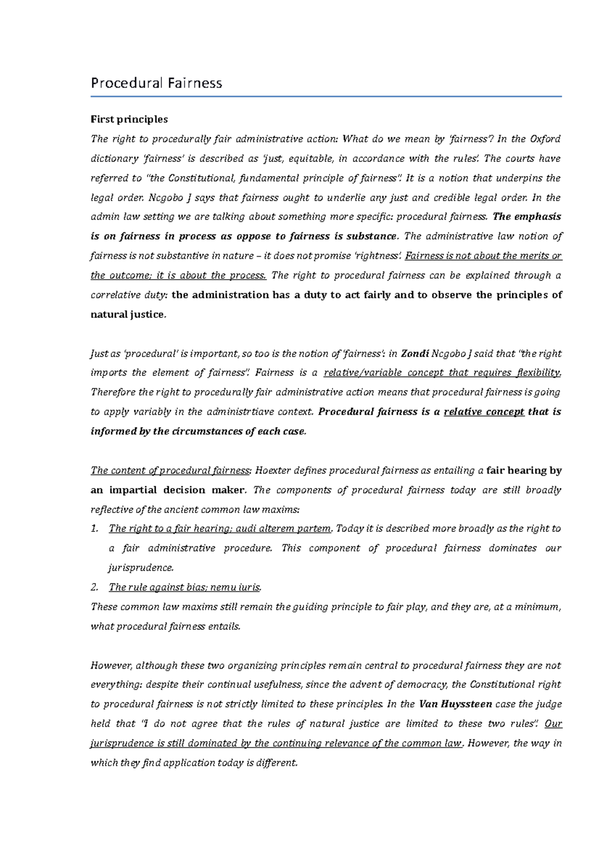 3. Procedural Fairness in Administrative Law: Key Principles and Cases ...