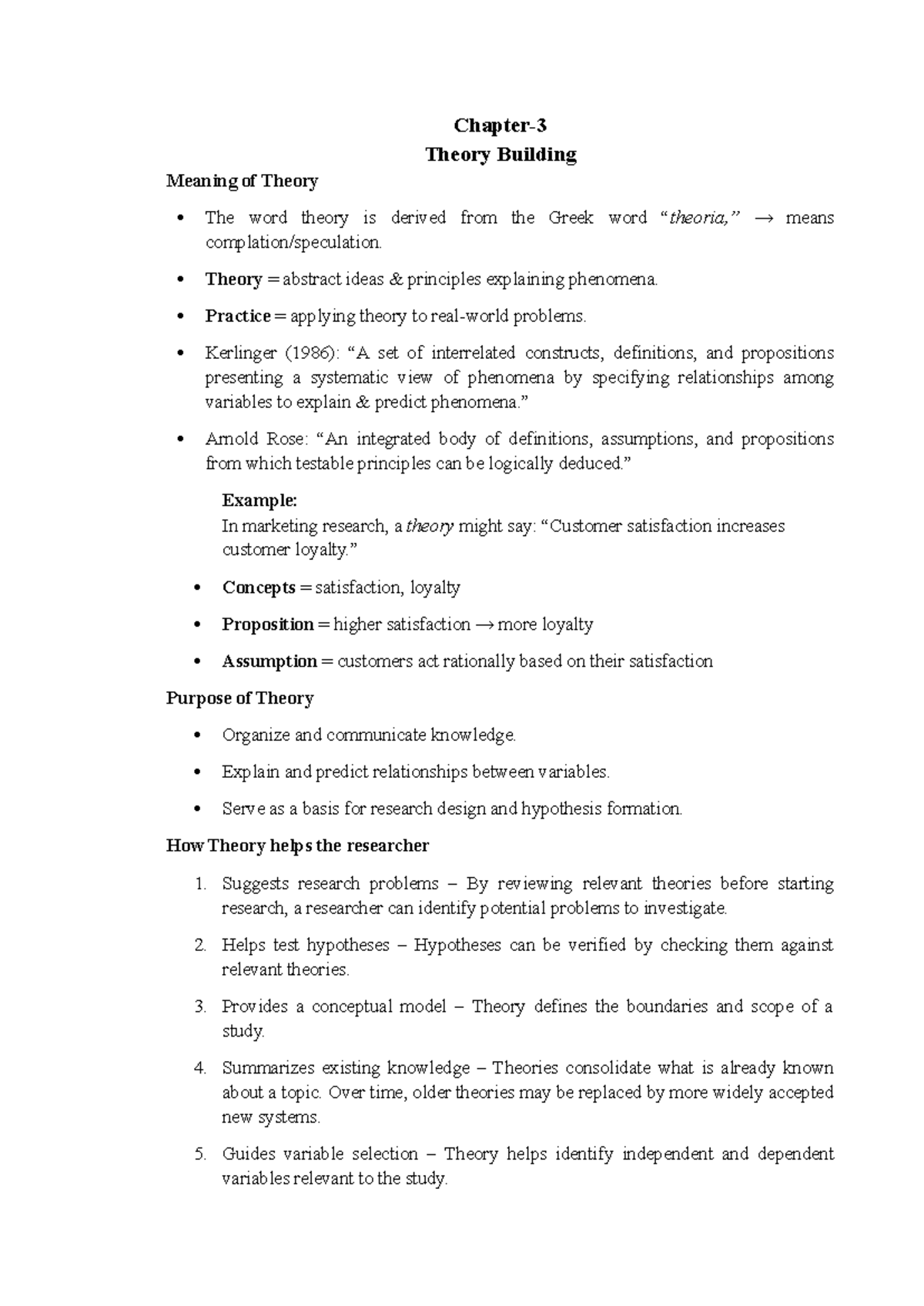 Chapter 3: Theory Building in Research and Its Applications - Studocu