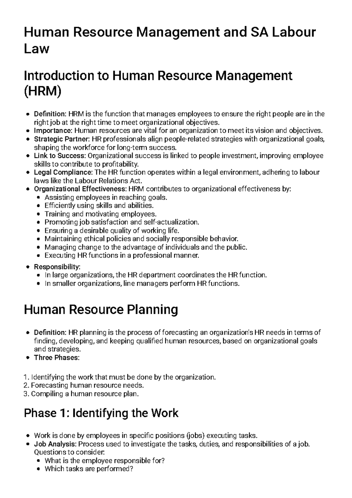 Introduction to Human Resource Management (HRM) - Study Guide - Studocu