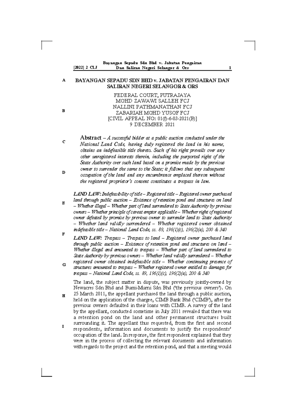 2 CLJ Final Exam: Bayangan Sepadu Sdn Bhd v. Jabatan Pengairan Dan ...