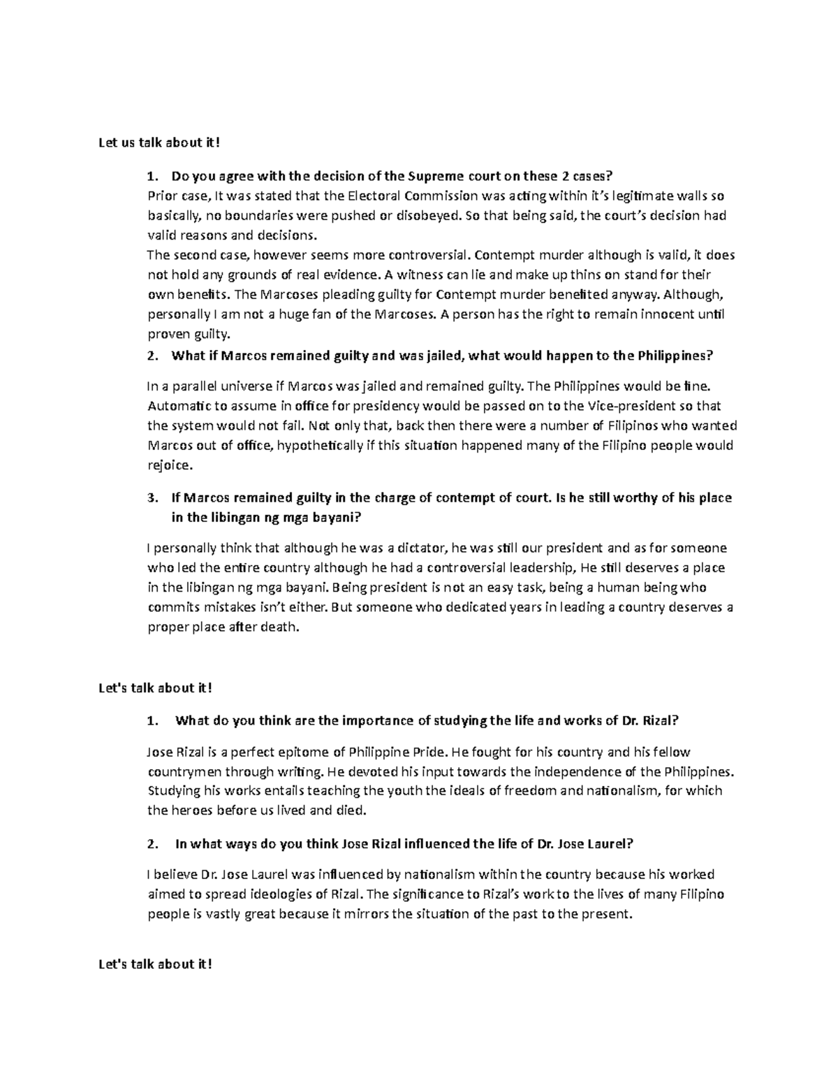 Importance of studying the life and works of Dr. Rizal - AB Foreign ...