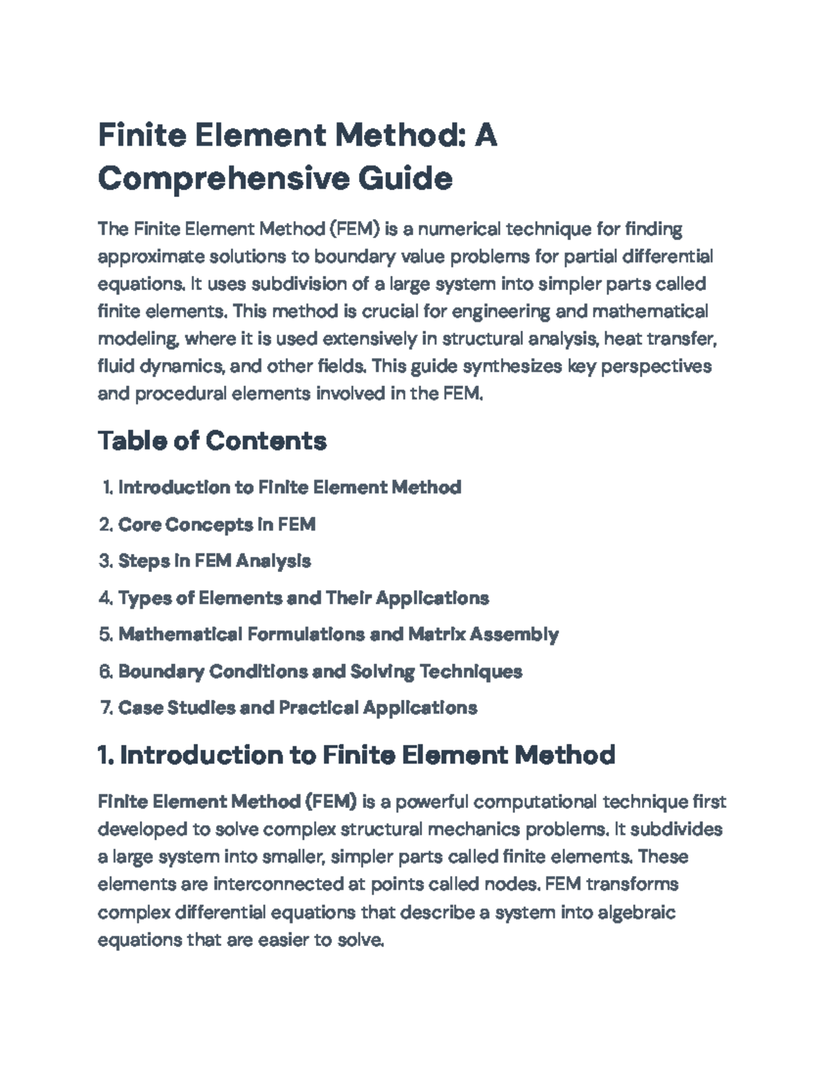 Finite Element Method (FEM): Comprehensive Guide and Applications ...
