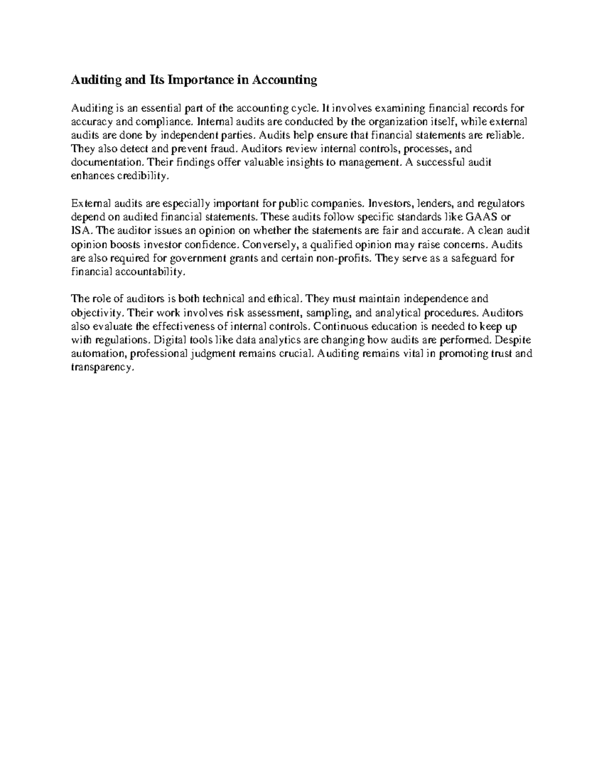 Auditing and Its Importance in Accounting - It involves examining ...