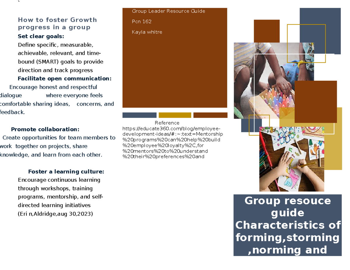 Document 11 - notes - How to foster Growth progress in a group Set ...