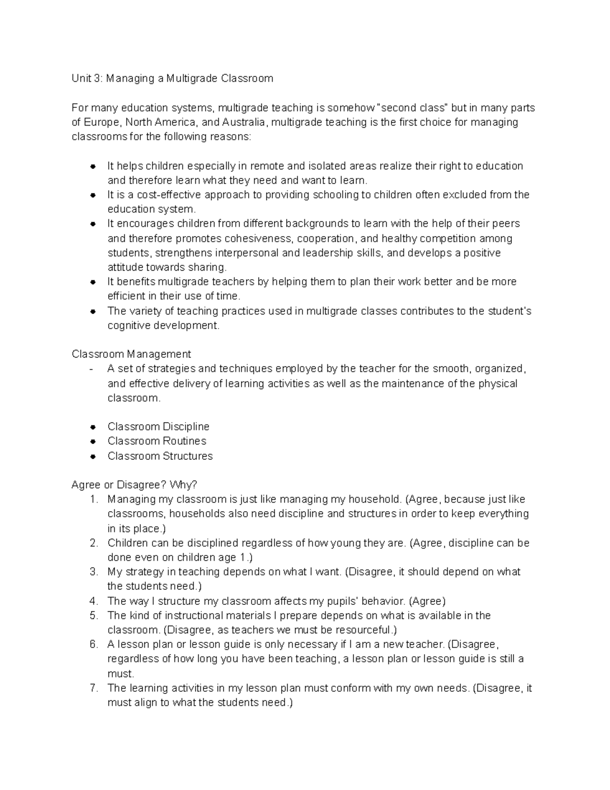 Managing a Multigrade Classroom: Strategies for Success - Studocu