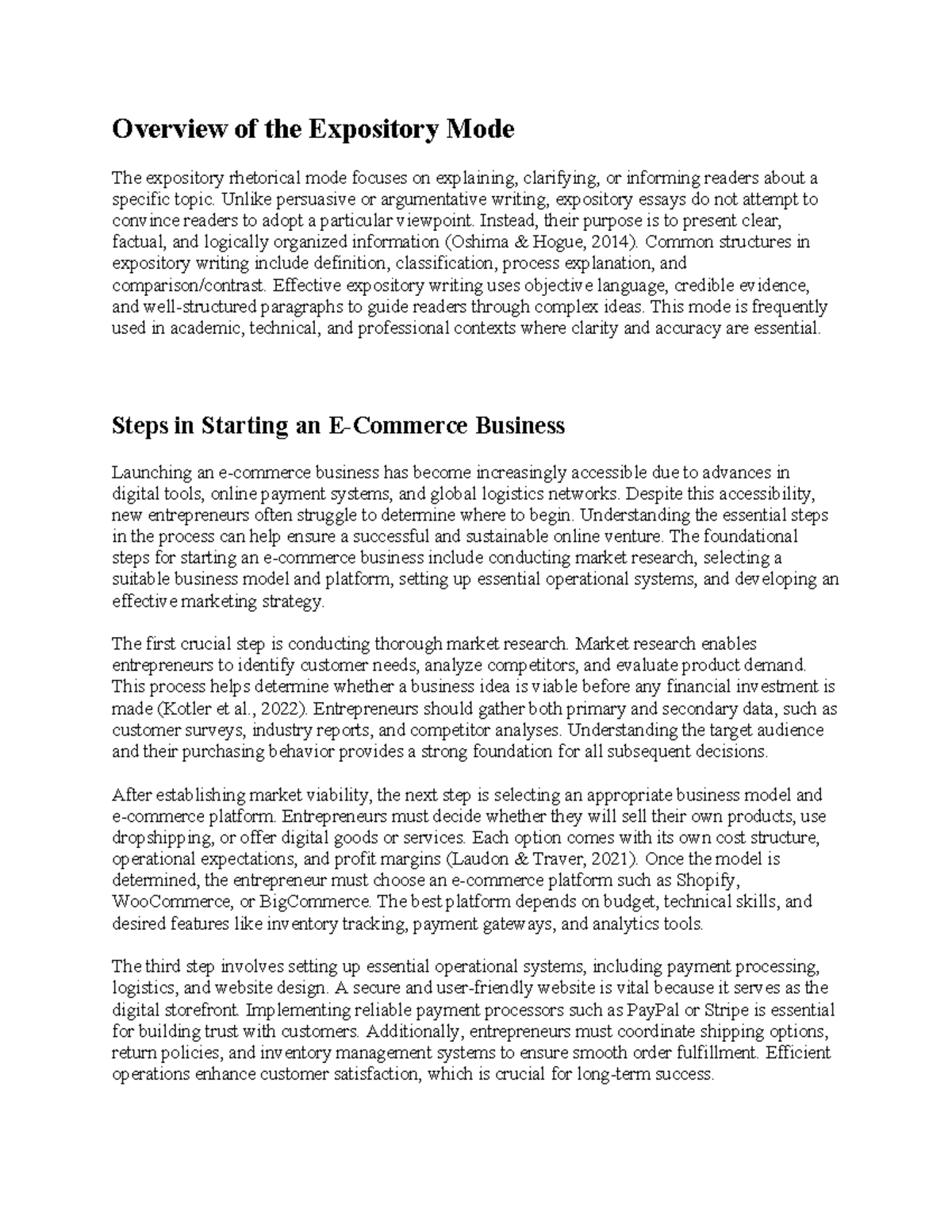 Assignment Activity Unit 2: Overview of Expository Writing - Studocu