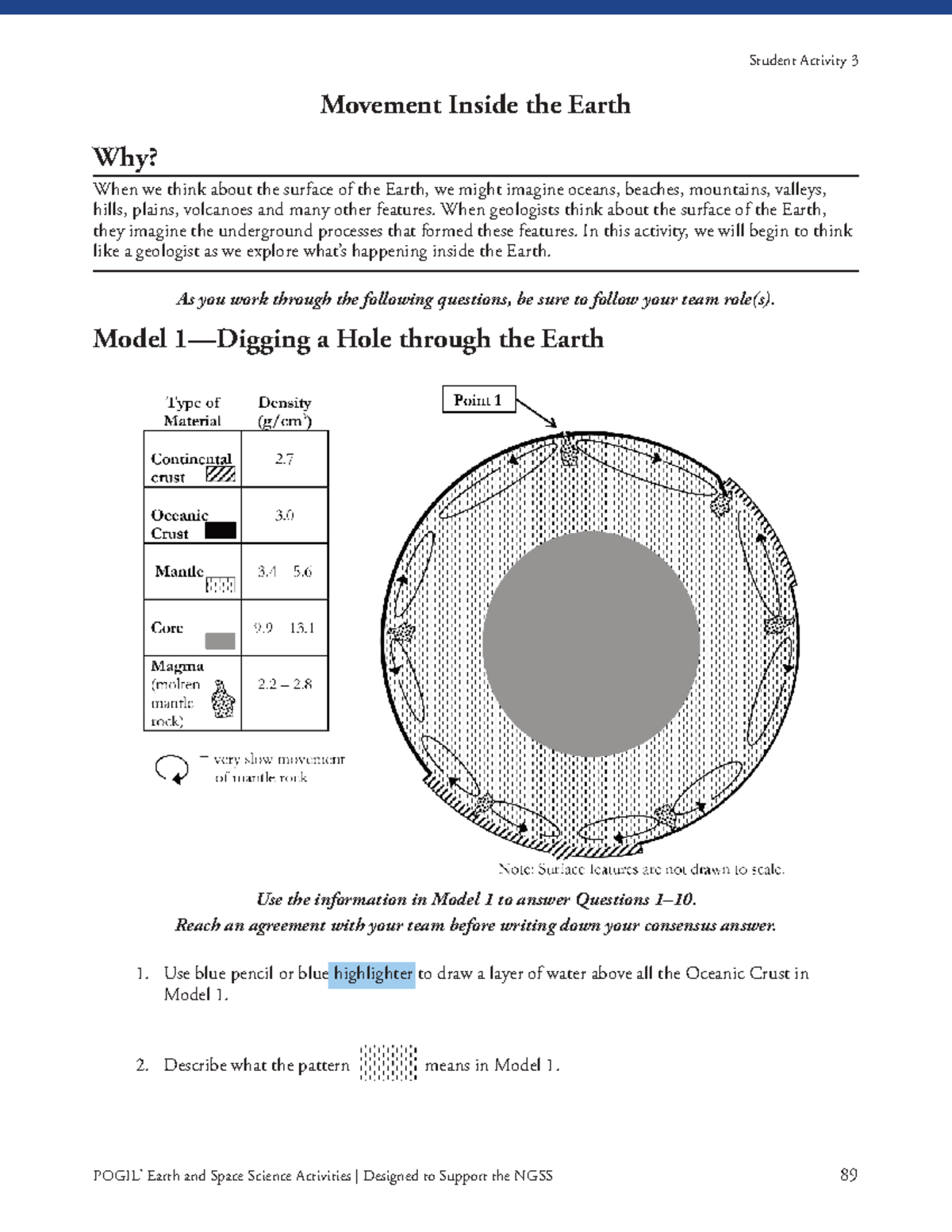 Student Activity 3: Movement Inside the Earth - Pogil Analysis - Studocu